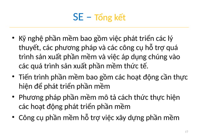 Overview of SE - Definition, field, application, testing and process | PPT
