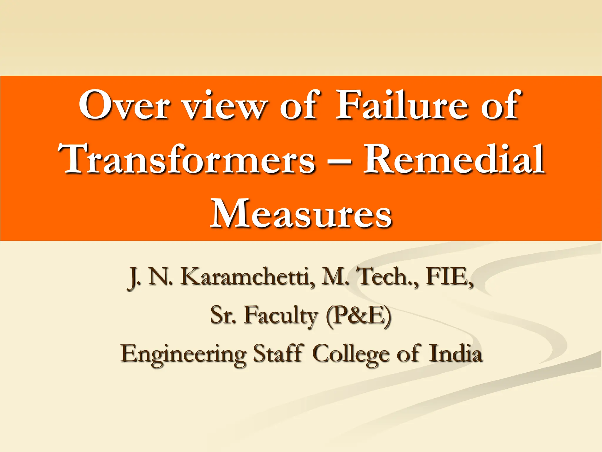 01 Overview of Power transformers - Remedial Measures.ppt | Geology | Science