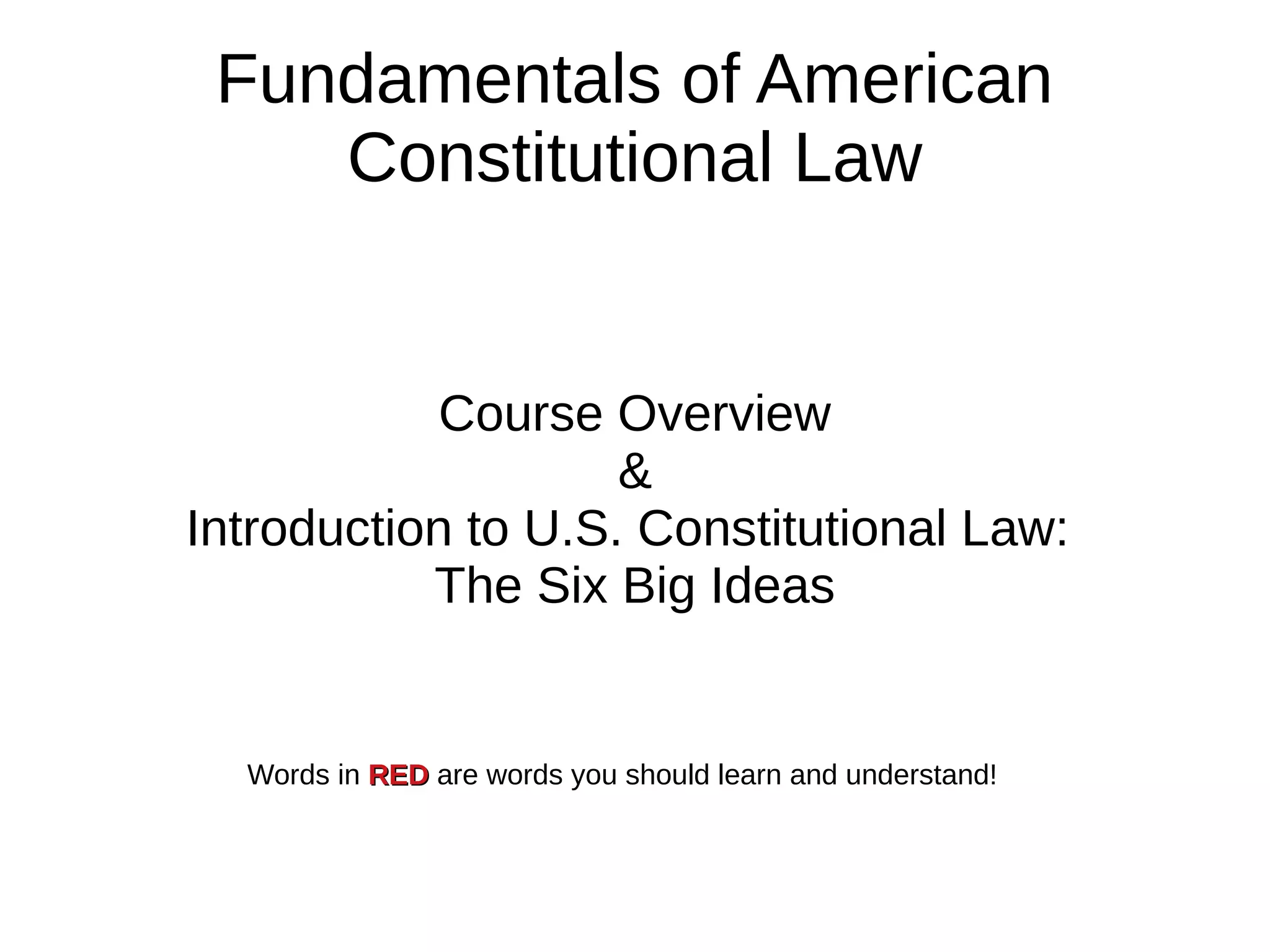 Overview: Six Big Ideas | PDF