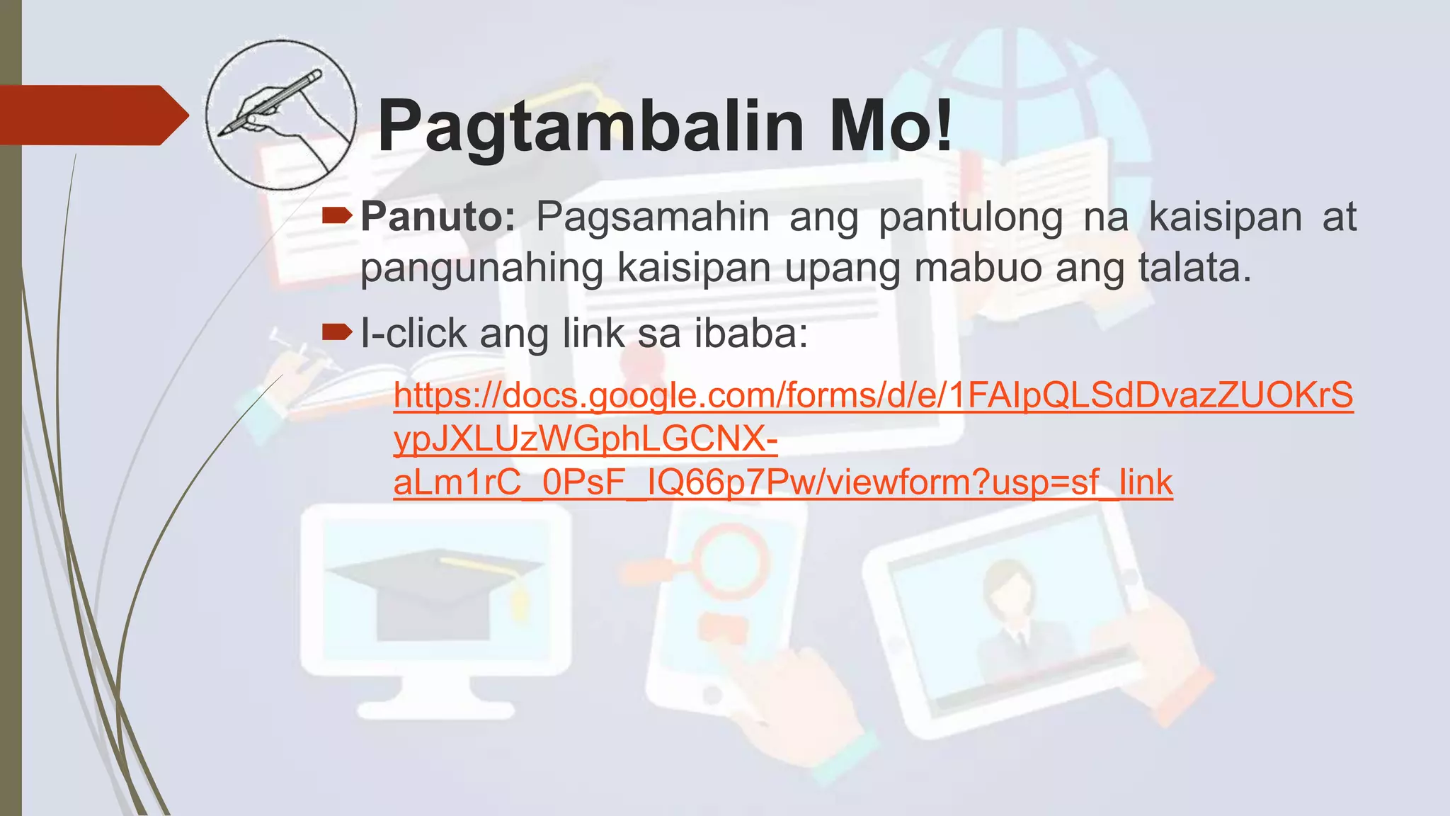 01 Pangunahin at Pantulong na Kaisipang Nakasaad sa Binasa - Talakayan.pptx