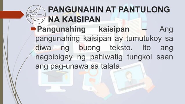 01 Pangunahin at Pantulong na Kaisipang Nakasaad sa Binasa - Talakayan.pptx