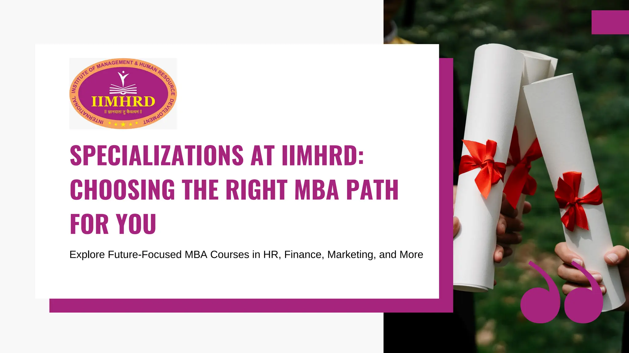 Which MBA Stream is Right for You at IIMHRD Pune | PDF