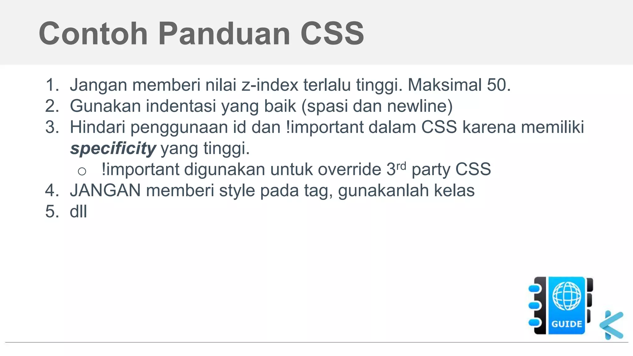 Eksperimen CSS - 01 Pendahuluan | PPT
