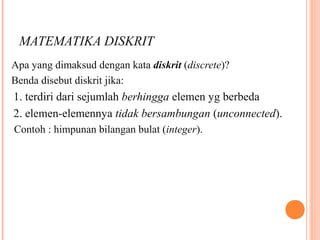 01 pendahuluan pengantar matematika diskrit | PPT