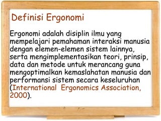 01 pengantar ergonomi | PPT
