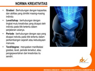 01 pengantar kreativitas & humanitas | PDF