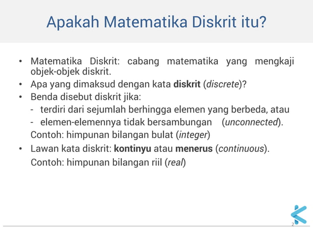 Matematika Diskrit - 01 pengantar matematika diskrit | PDF