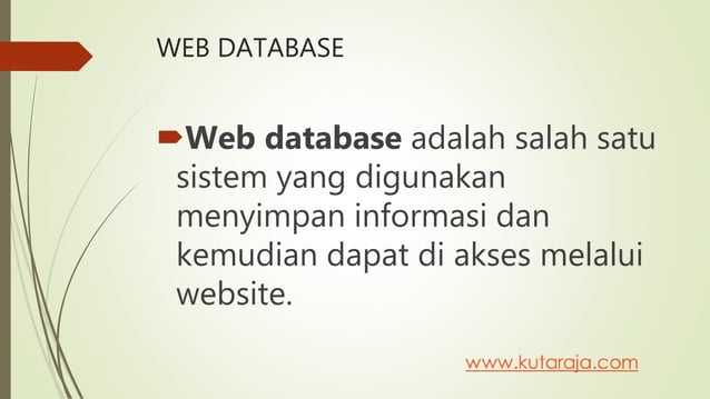 Pengantar webdatabase Basis Data ( SEJARAH DATABASE) | PPTX
