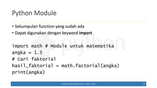 #1 PENGENALAN PYTHON | PPTX