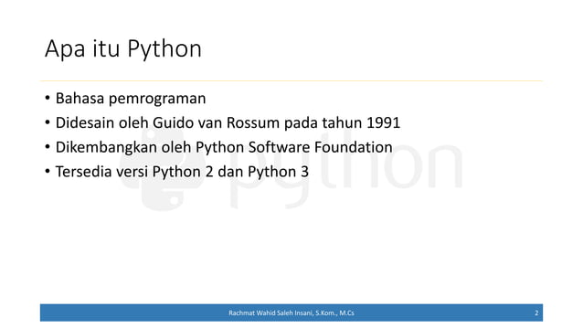#1 PENGENALAN PYTHON | PPTX