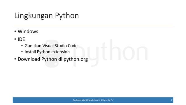 #1 PENGENALAN PYTHON | PPT | Free Download
