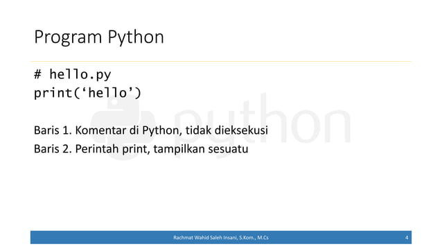 #1 PENGENALAN PYTHON | PPTX