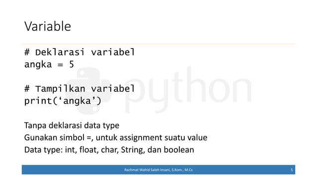 #1 PENGENALAN PYTHON | PPTX