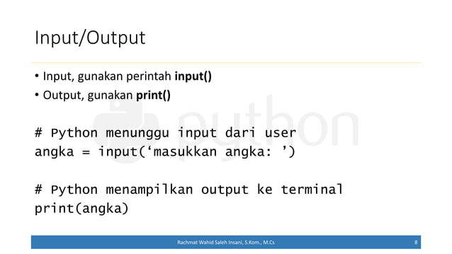 #1 PENGENALAN PYTHON | PPTX