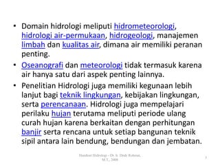 pengertian hidrologi dan siklus hidrologi | PPT