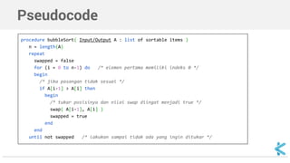 Algoritma dan Struktur Data - pengurutan bubble | PDF