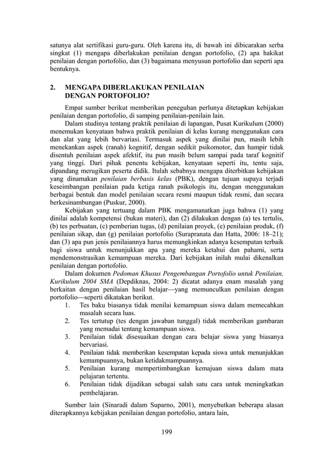 01 penilaian portofolio (slamet soewandi) | PDF