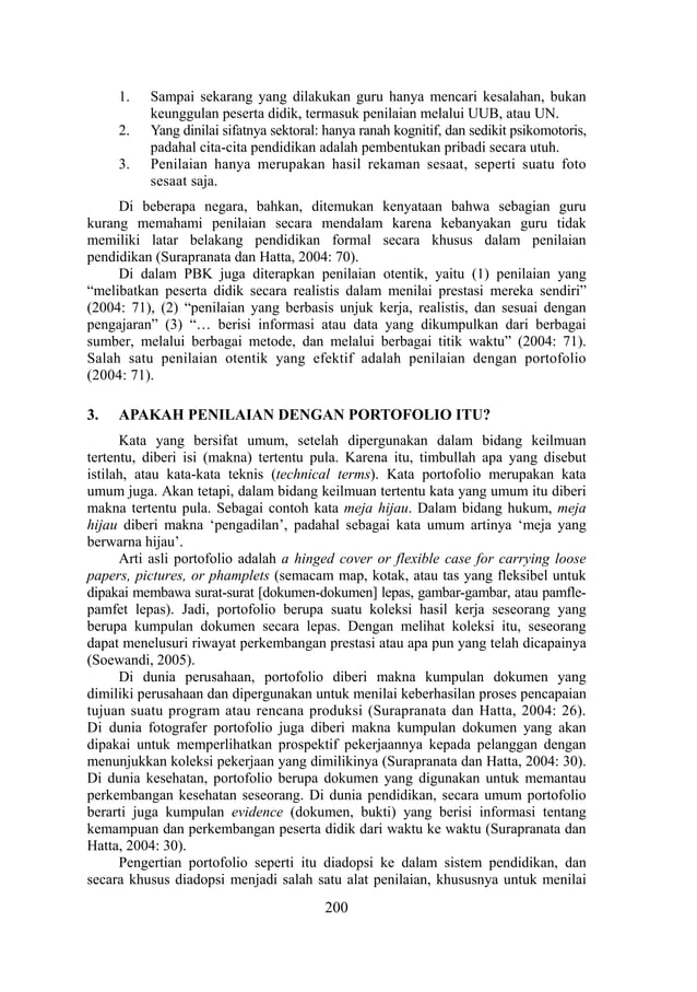 01 penilaian portofolio (slamet soewandi) | PDF