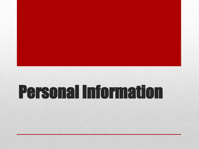 01 personal information | PPT