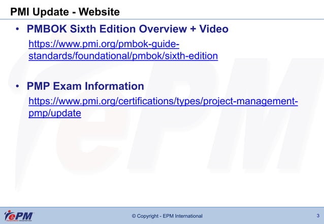 PMBOK® Guide Sixth Edition Update | PPTX