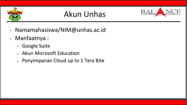 Balance Saya dan Unhas | PPT