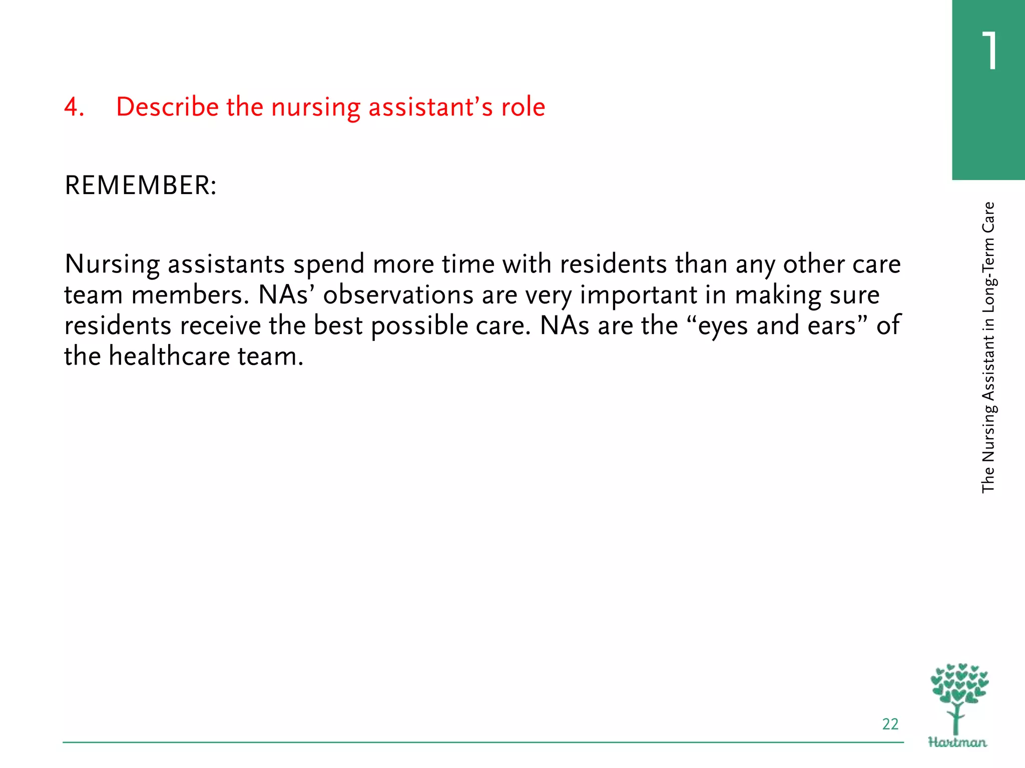 01 ppt hartman's nursing assistant care the basics 5e | PPTX