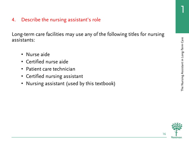 01 ppt hartman's nursing assistant care the basics 5e | PPTX | Health ...