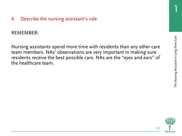 01 ppt hartman's nursing assistant care the basics 5e | PPTX | Health ...
