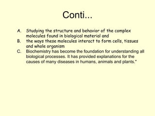 ppt on introduction to biochemistry and cell | PPT