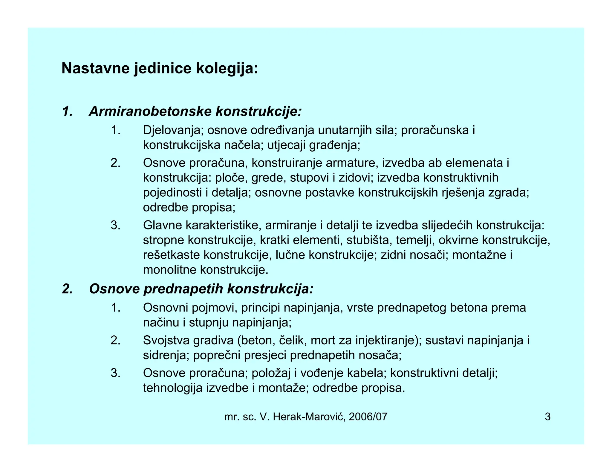 01 predavanje - Betonske konstrukcije II | PDF
