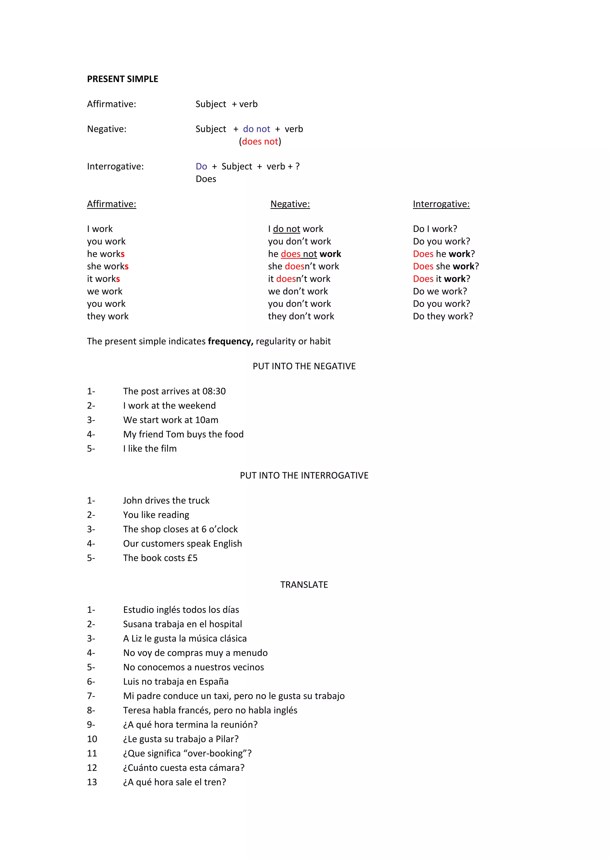 B1 - present cont & present simp | PDF