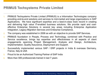 01 primus techsystems on boarding | PDF