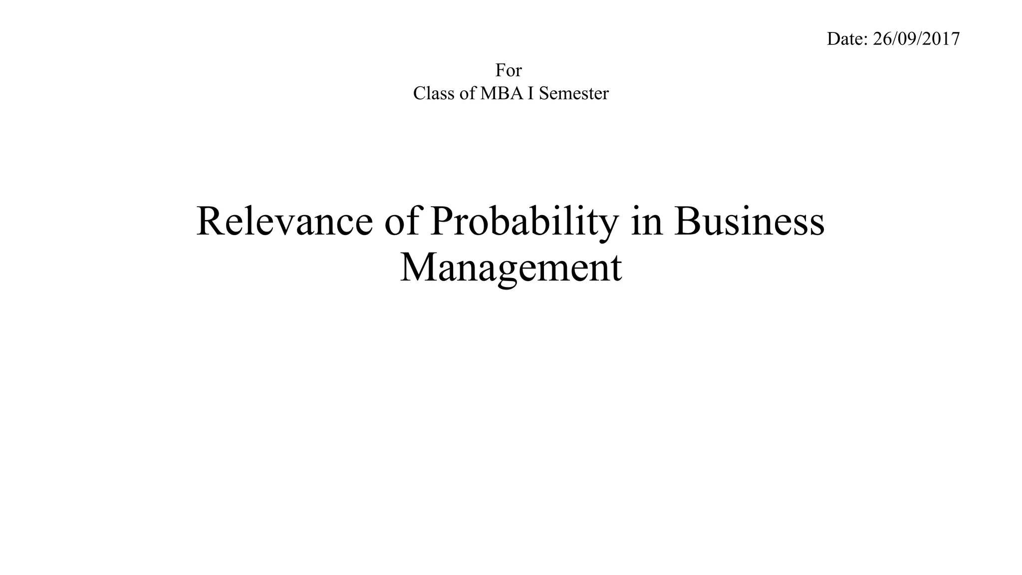 Probability theory in business management | PPTX