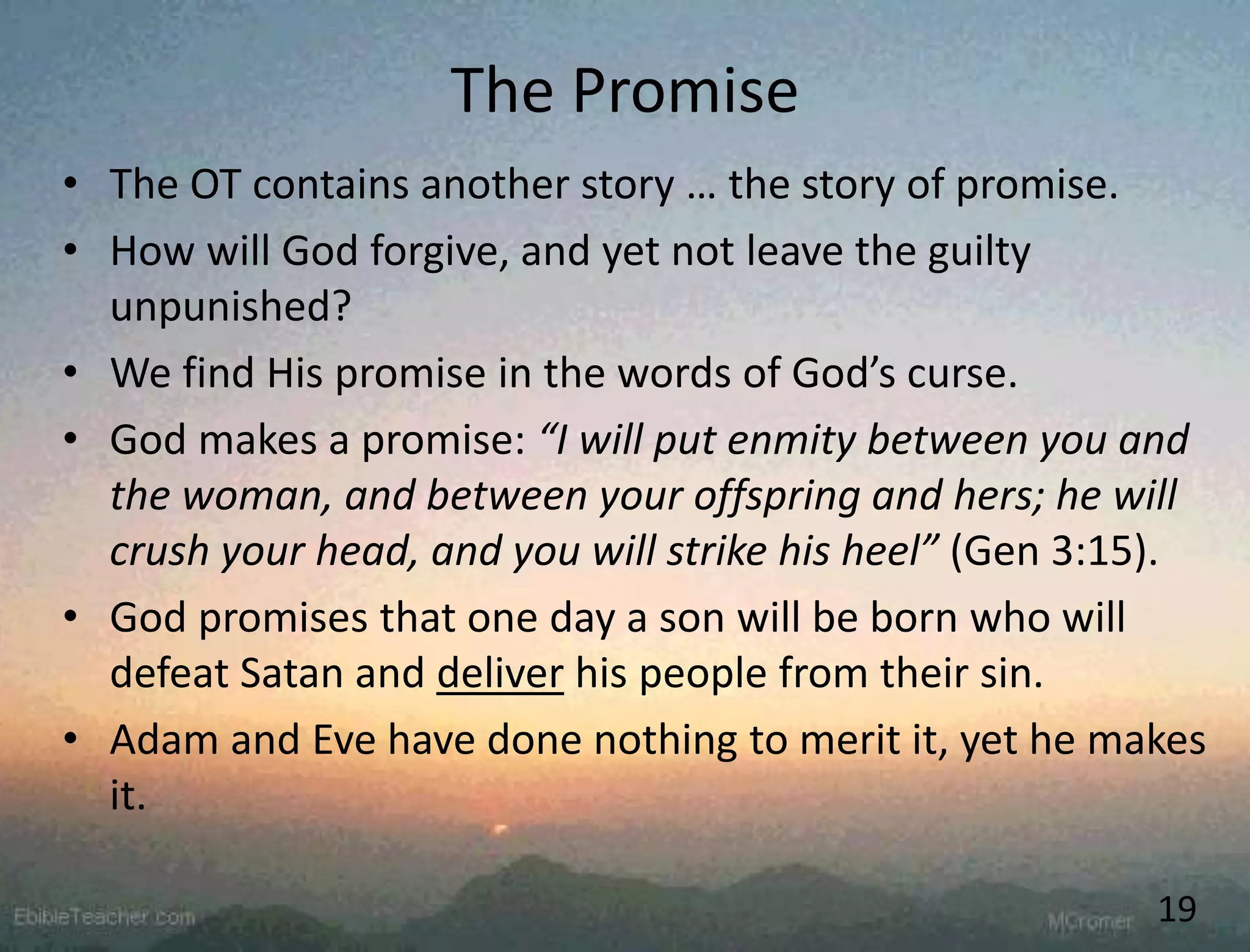 Session 01 Old Testament Overview - Promises Made | PPT