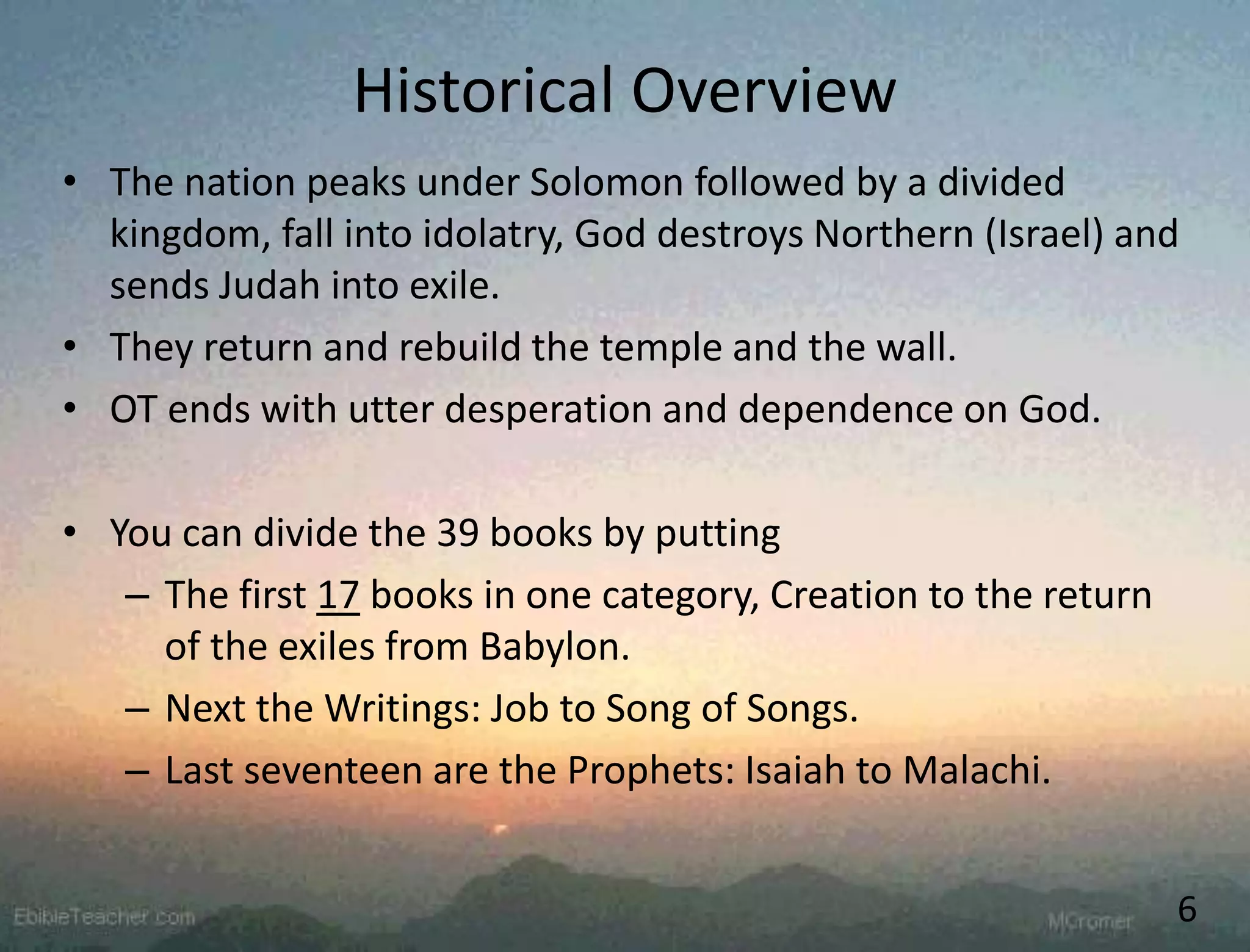 Session 01 Old Testament Overview - Promises Made | PPT