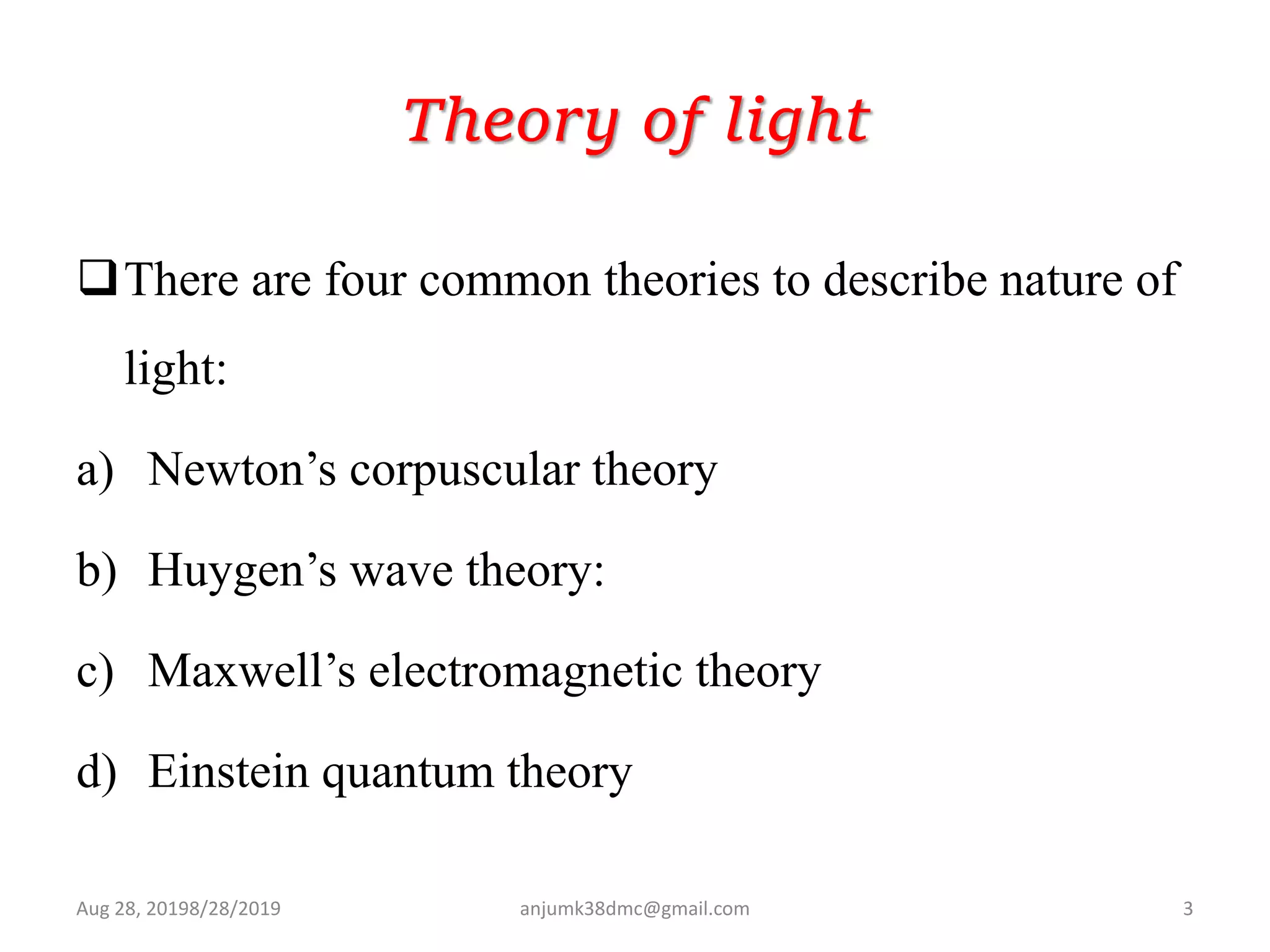 01 properties of light | PPTX