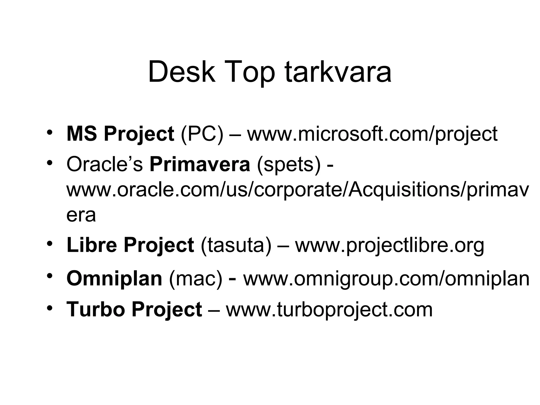 Projektijuhtimise raamistik | PPT