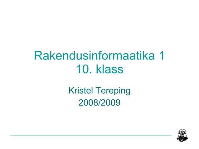 Sissejuhatus 10. klass | PPT