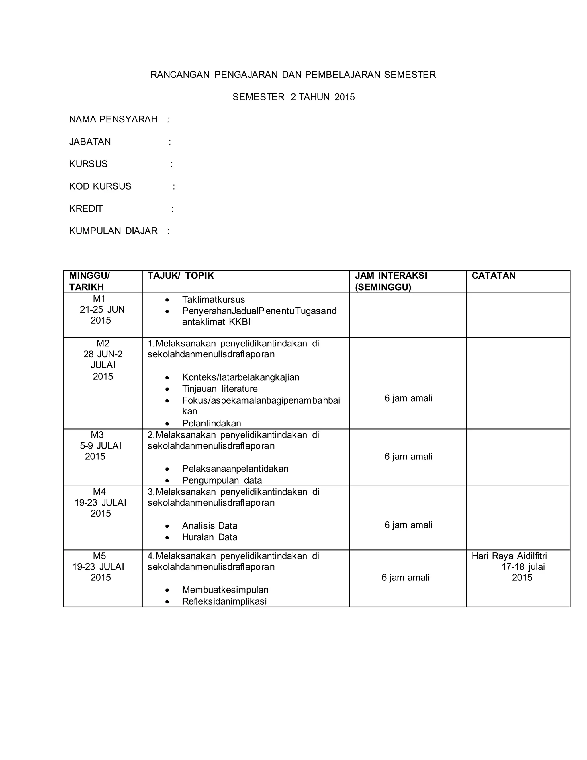 01 rancangan pengajaran dan pembelajaran semester pelajar | DOCX
