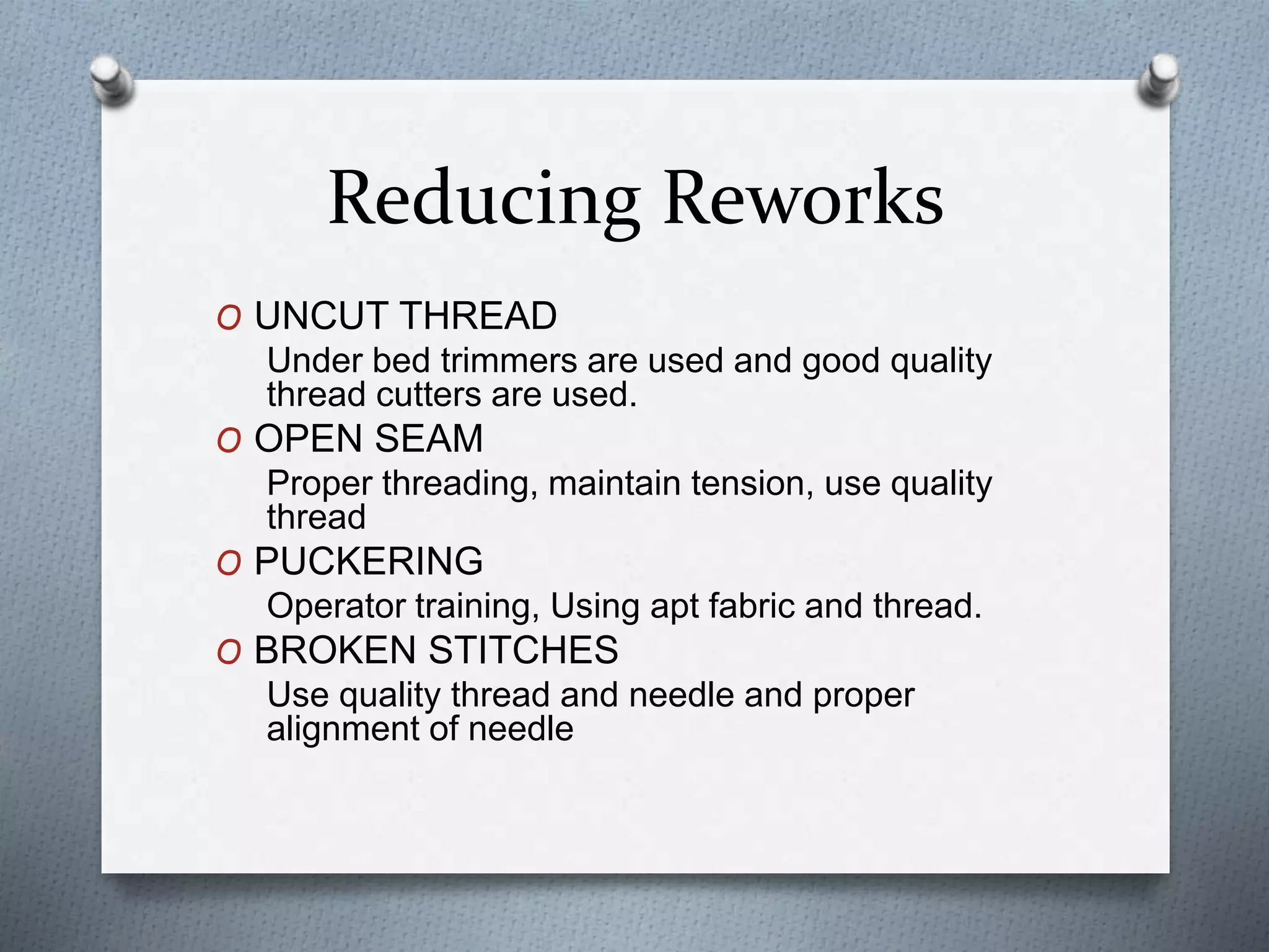 01 reduce reuse and rejection of orders of apparel industry. | PPTX