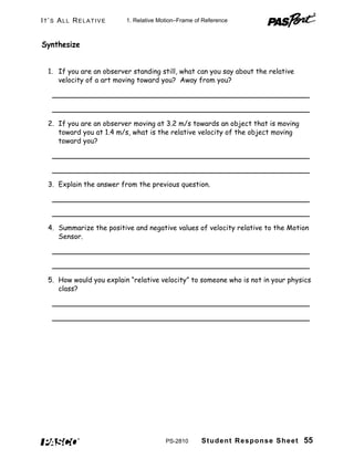 01 relative motion frames of reference | PDF