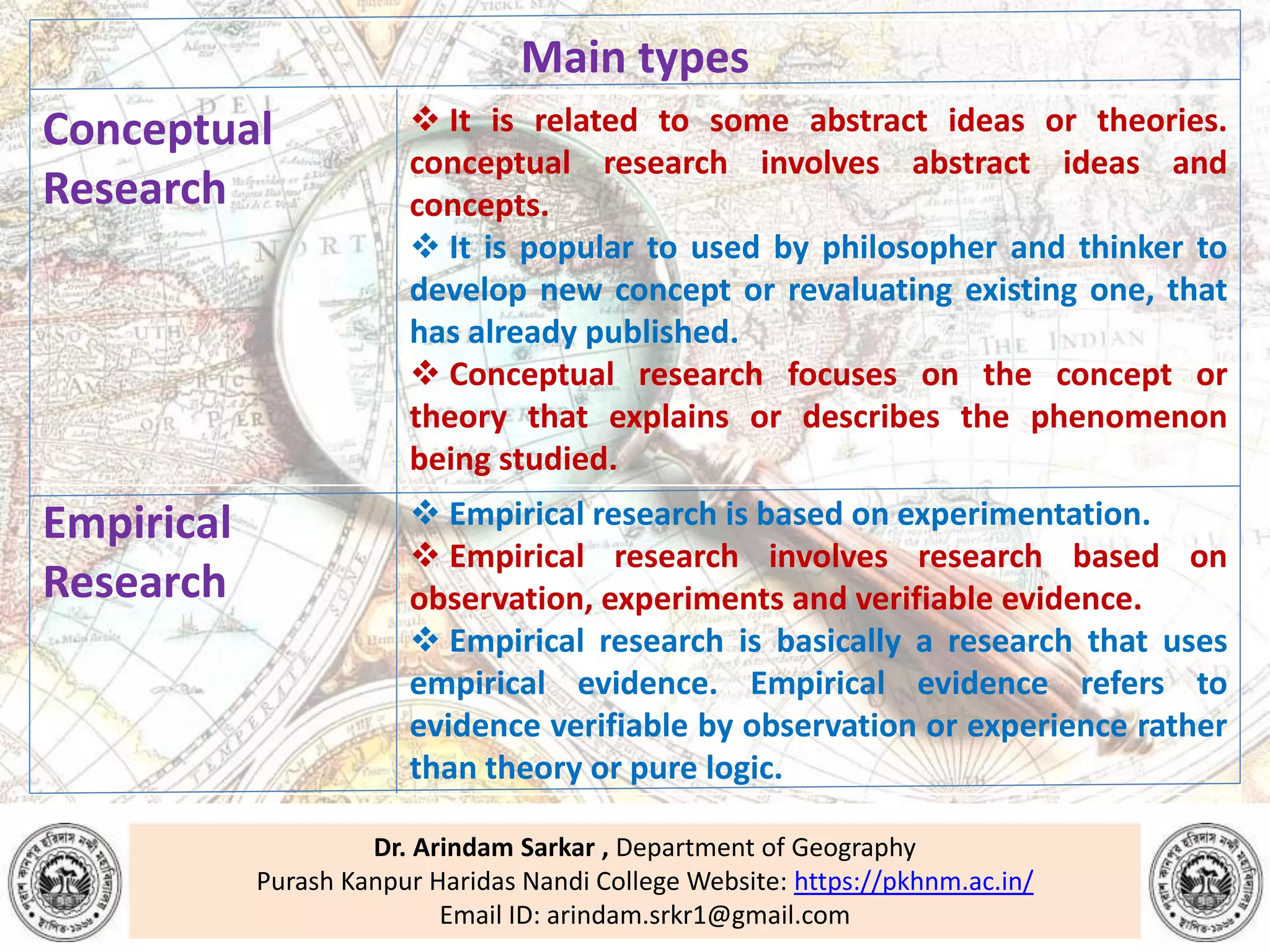 Research in geography | PPTX