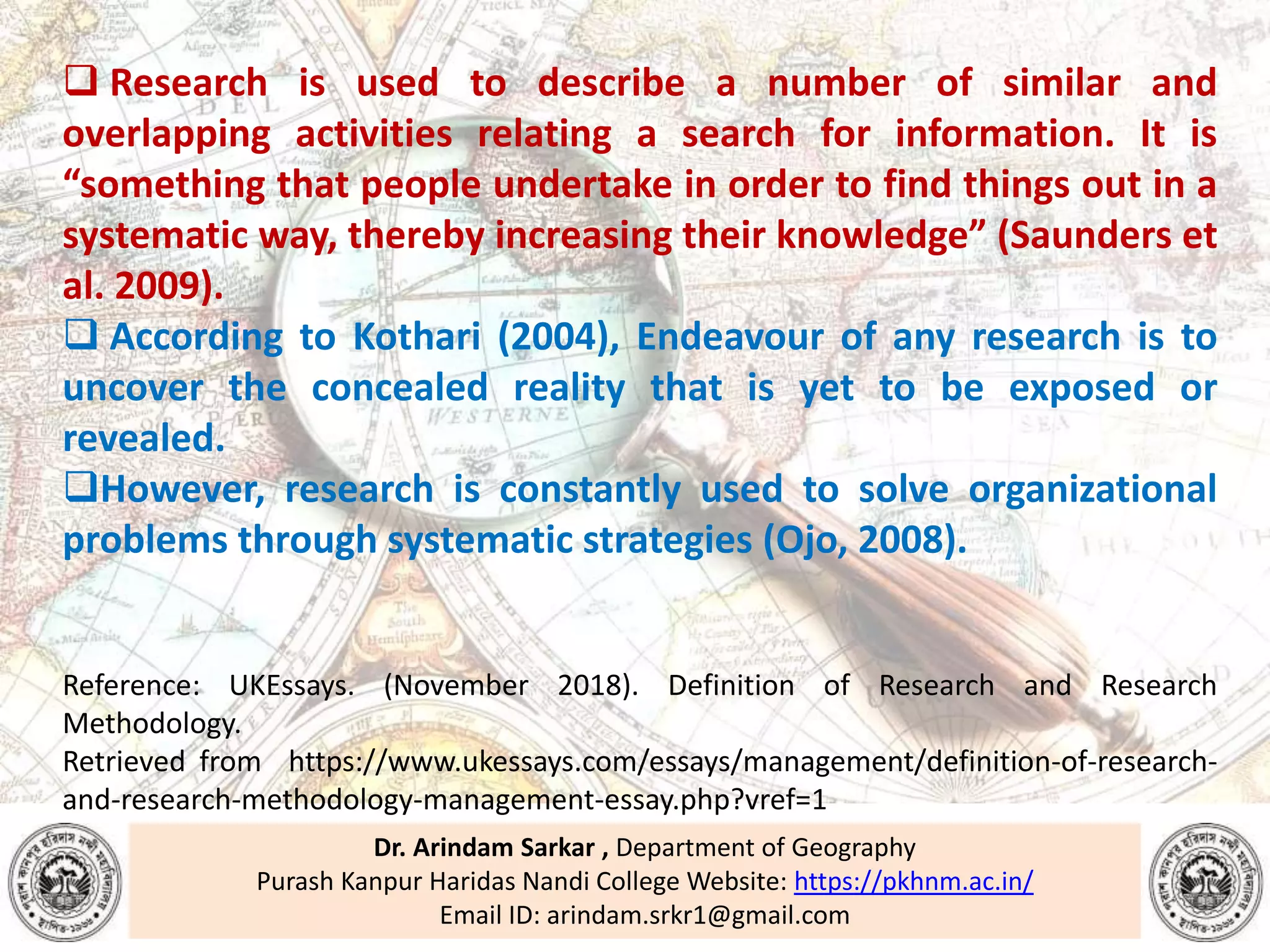 Research in geography | PPTX