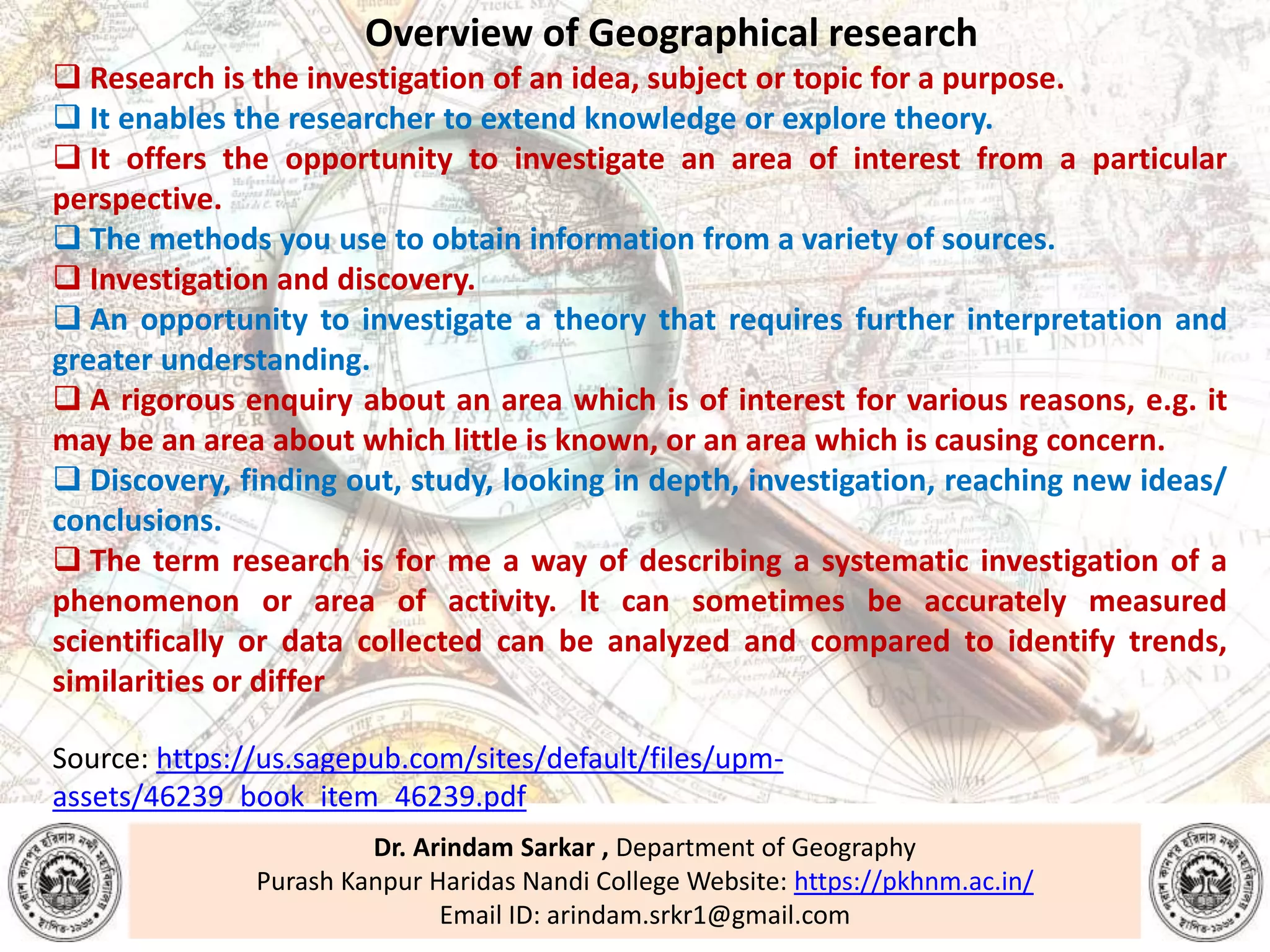 Research in geography | PPTX
