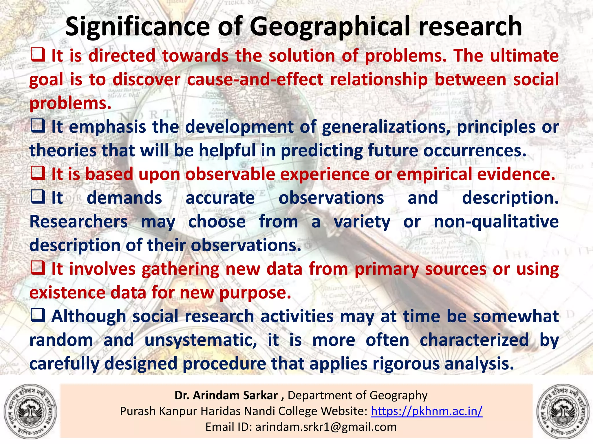 Research in geography | PPTX
