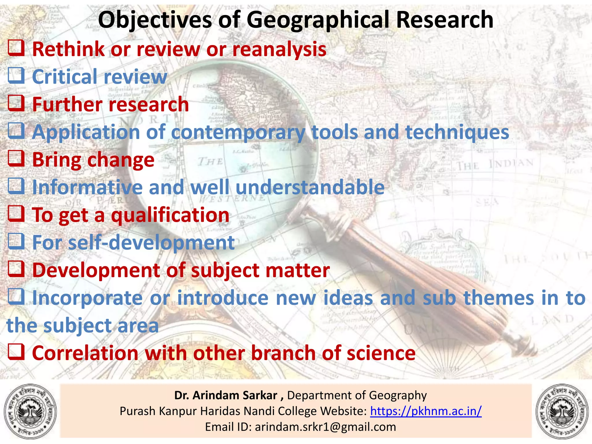 Research in geography | PPTX
