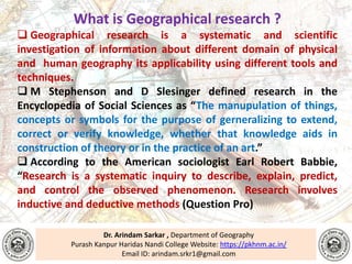 Research in geography | PPTX