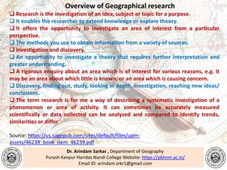 Research in geography | PPTX