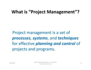 CMC Project Management | PDF