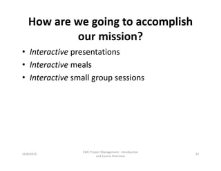 CMC Project Management | PDF